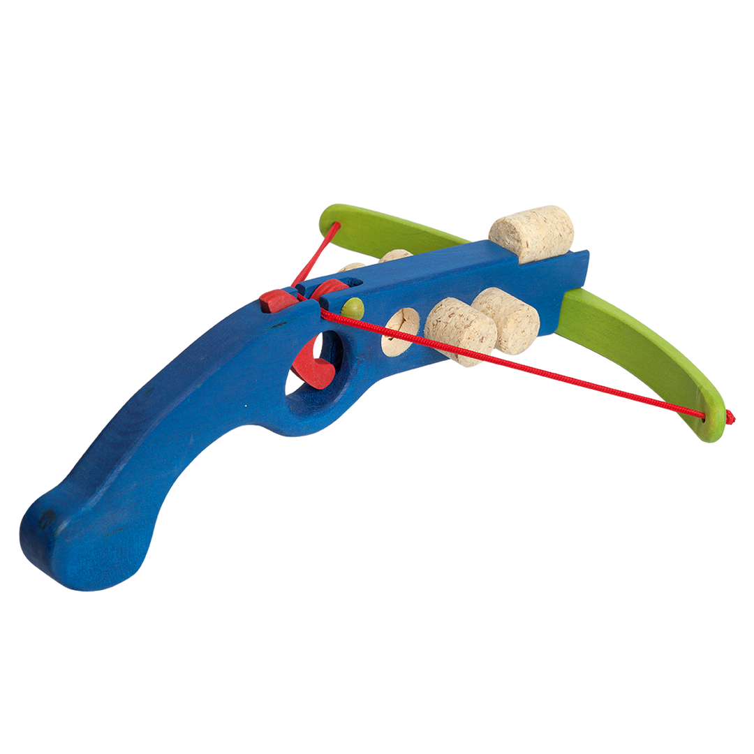 Buy Wooden Cork Crossbow (Blue) Toy for Kids Online – Picked by Papa